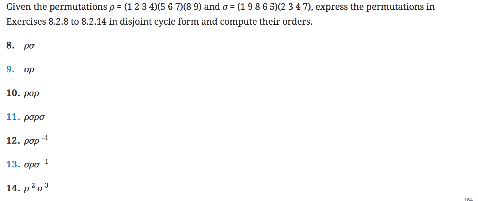Solved Given the permutations p = (1 2 3 4)(5 6 7)(8 9) and | Chegg.com