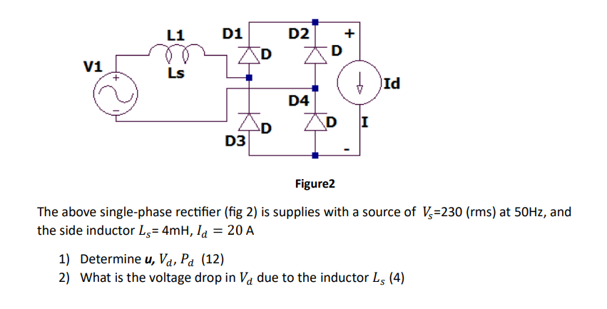 Solved Figure2 The above single-phase rectifier (fig 2) is | Chegg.com