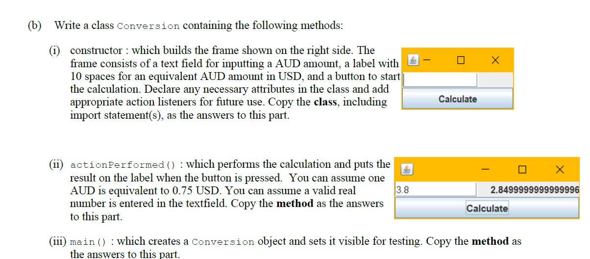 Solved (b) Write a class Conversion containing the following | Chegg.com