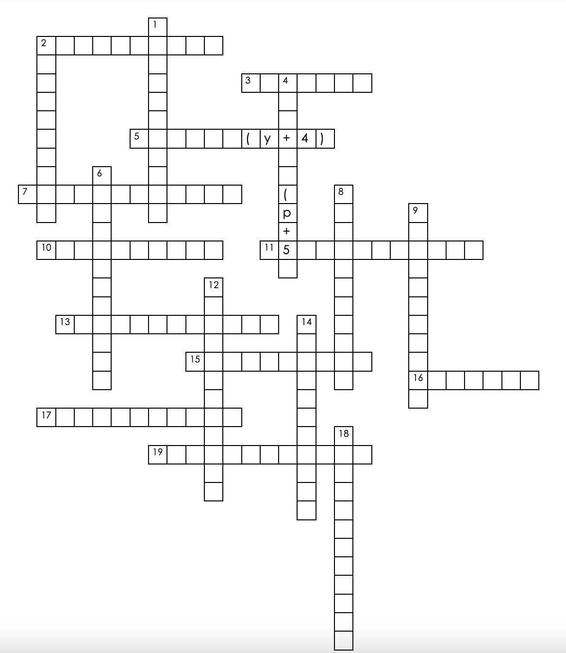Complete the crossword on the next page by factoring | Chegg.com