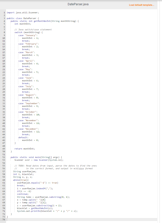 Solved 615 lab Parsing Datescomplete Main to Read
