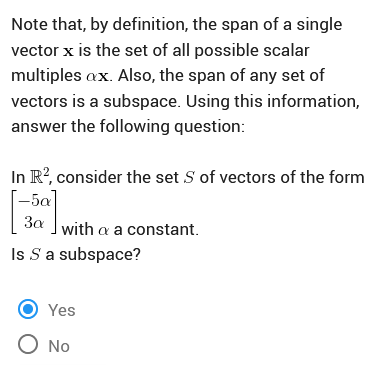 Solved Note that, by definition, the span of a single vector | Chegg.com