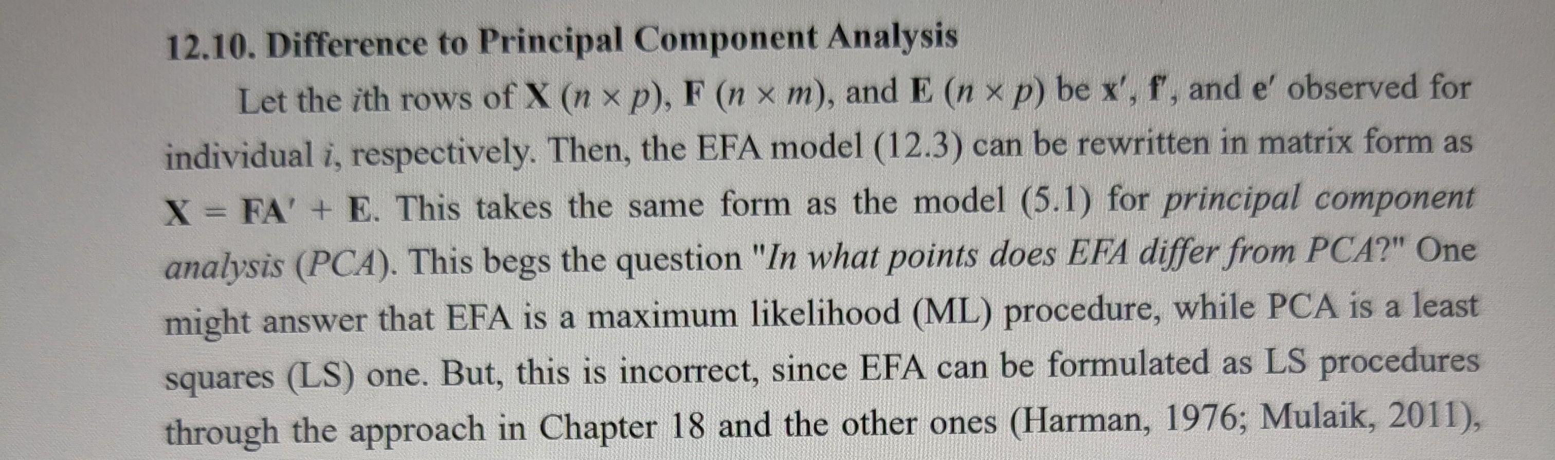 Solved 12.2. Show that EFA model (12.3) with (12.4) can be | Chegg.com