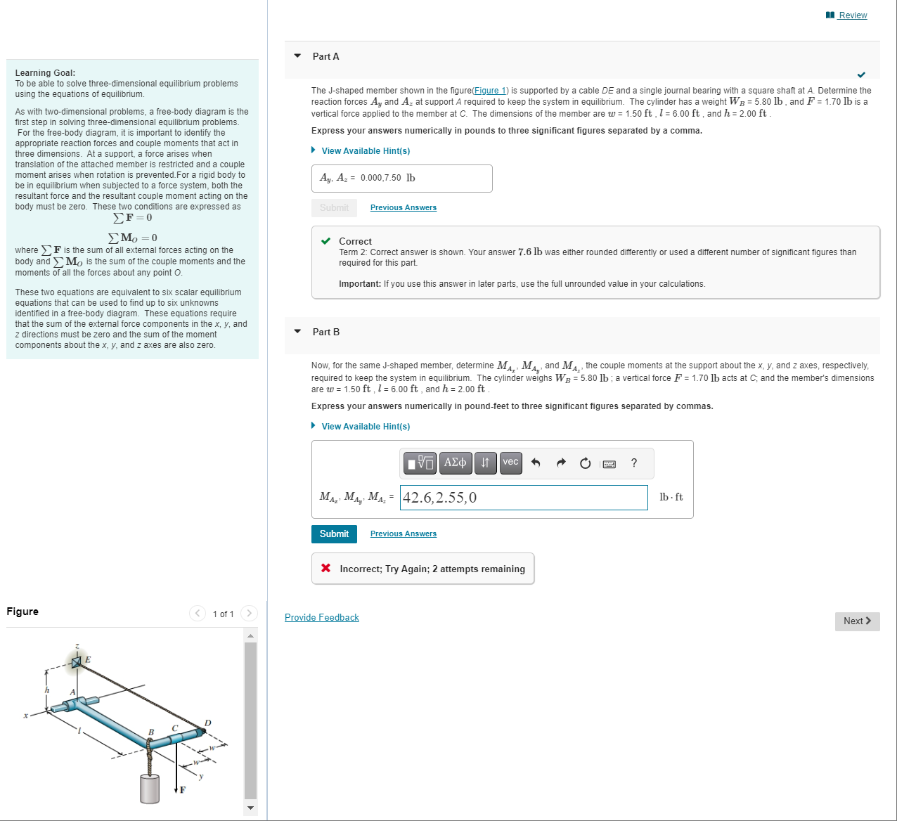 Solved Learning Goal:To be able to solve three-dimensional | Chegg.com