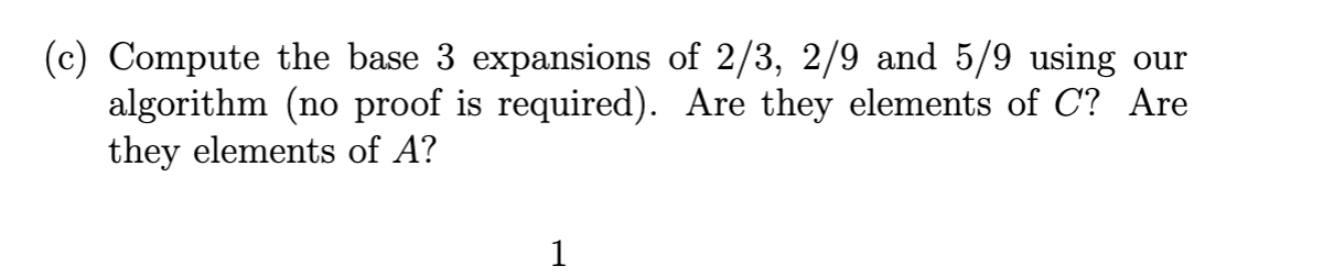 20 points) Let C⊆[0,1] be the Cantor middle third set | Chegg.com