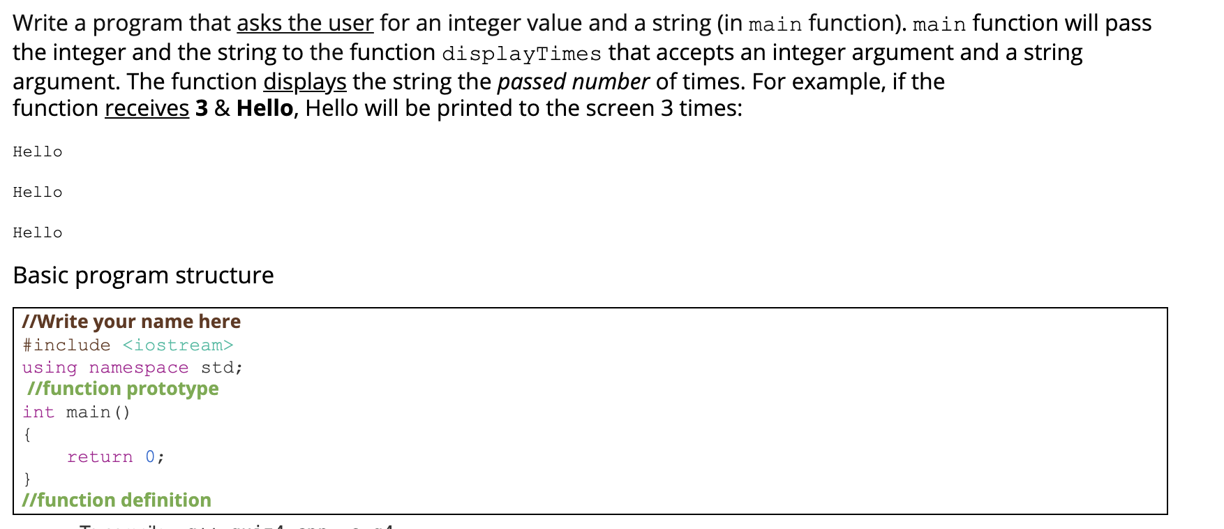 Solved Write a program that asks the user for an integer | Chegg.com