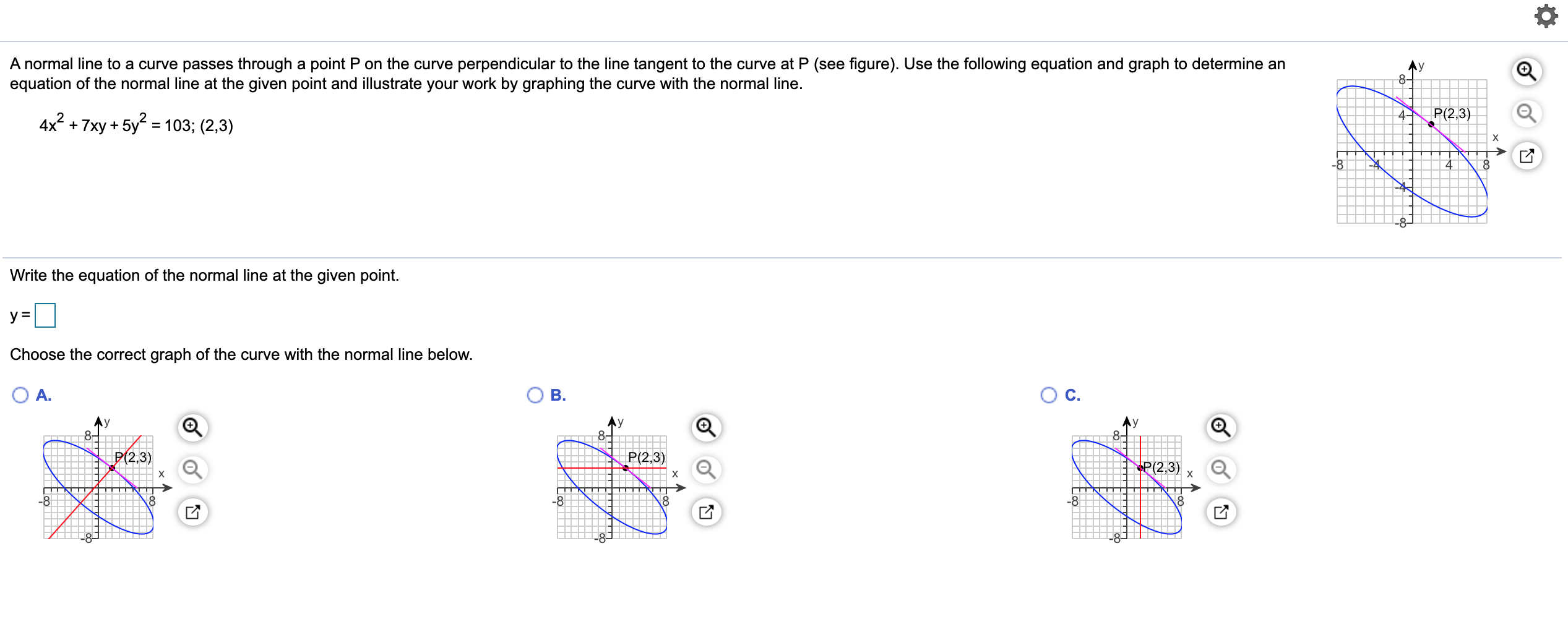 Solved A Normal Line To A Curve Passes Through A Point P Chegg