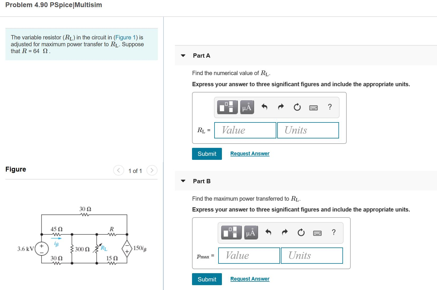 Solved Problem 4.90 PSpice|Multisim The variable resistor | Chegg.com