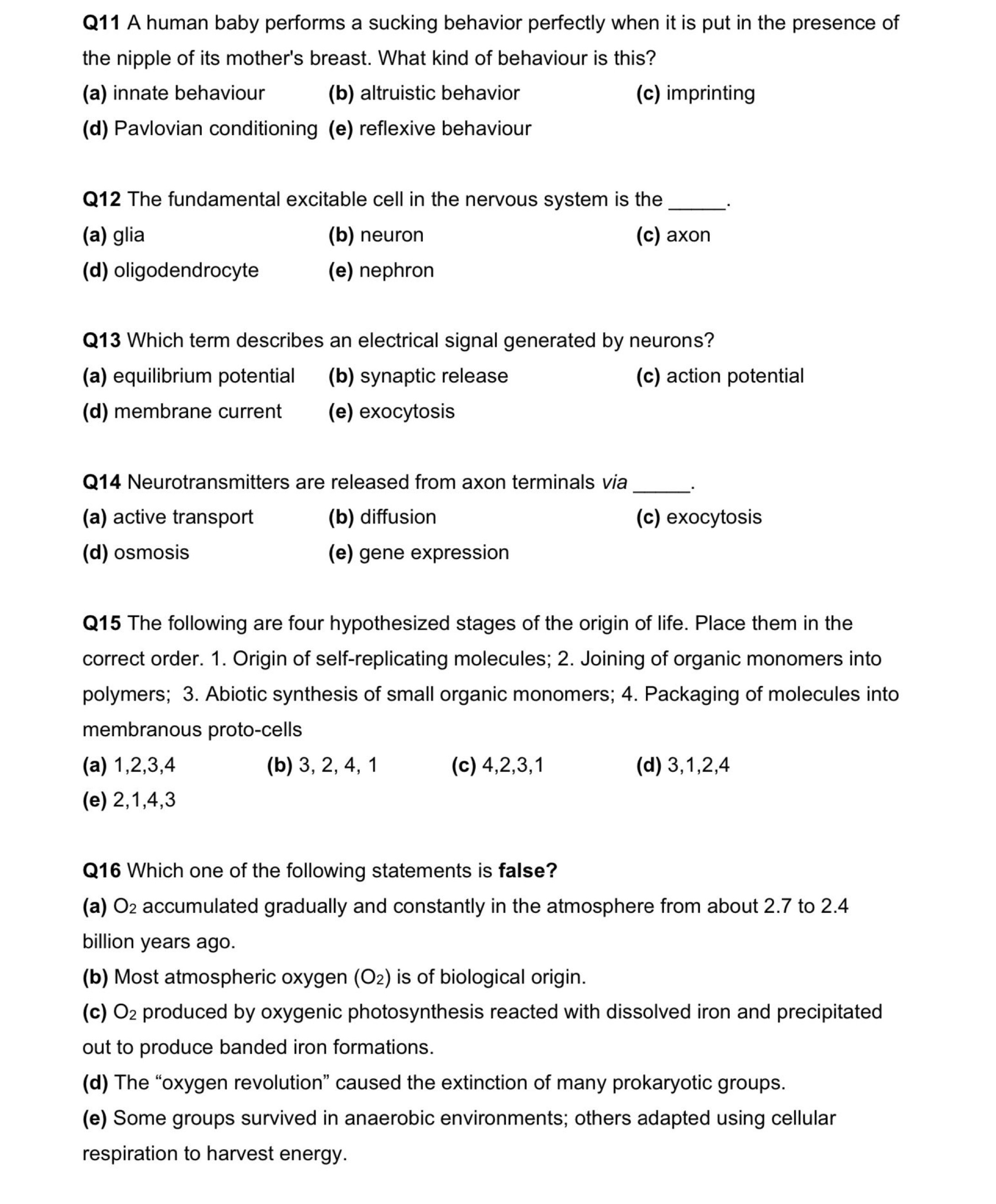 Solved Answer all the questions in this sample exam by | Chegg.com