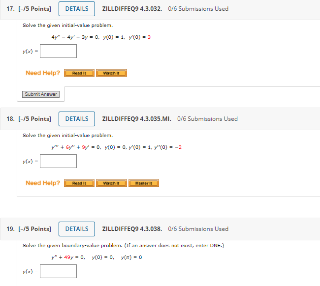 Solved 17. [-15 Points) DETAILS ZILLDIFFEQ9 4.3.032.0/6 | Chegg.com