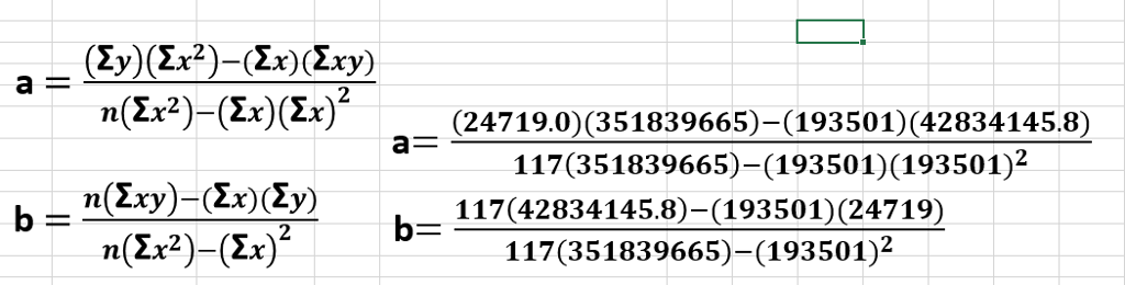 Solved (y(x2)- (Ex) Exy) n(Ex2)-(Ex)(Ex)2 (24719.0) | Chegg.com