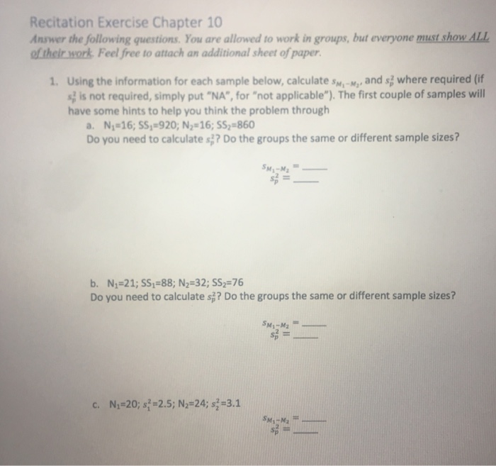 Solved Recitation Exercise Chapter 10 Answer the following | Chegg.com