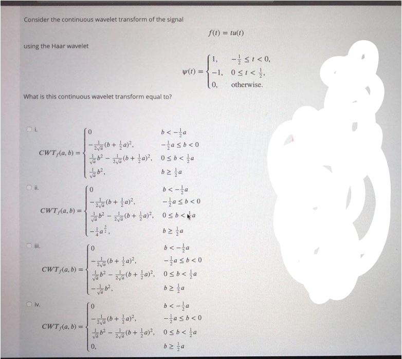 Solved Consider the continuous wavelet transform of the | Chegg.com