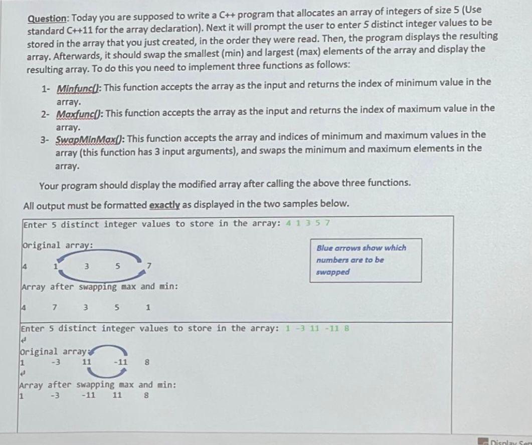 Solved Question: Today you are supposed to write a C++ | Chegg.com