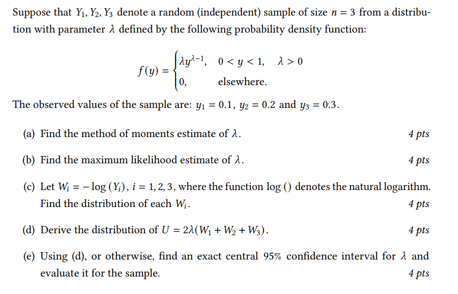 Solved Suppose that Y1,Y2,Y3 denote a random (independent) | Chegg.com
