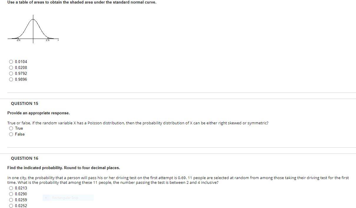 Solved Use a table of areas to obtain the shaded area under | Chegg.com
