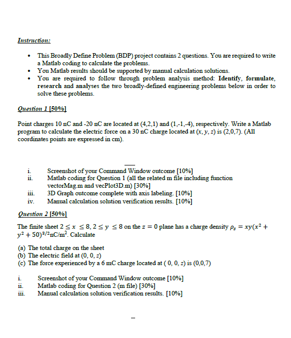 Solved Instruction: • This Broadly Define Problem (BDP) | Chegg.com