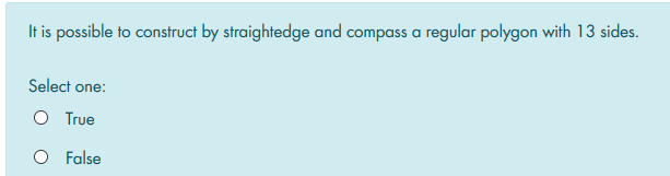 Solved It is possible to construct by straightedge and | Chegg.com