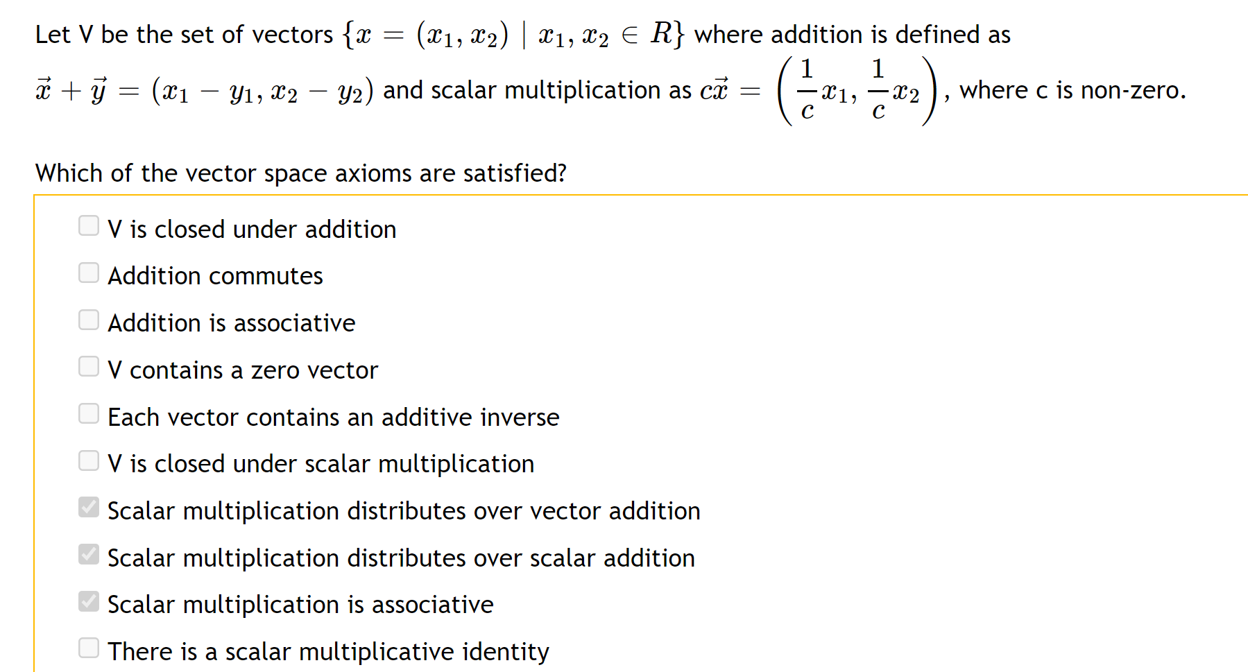 Solved = Let V be the set of vectors {x (X1, X2) | X1, X2 E | Chegg.com