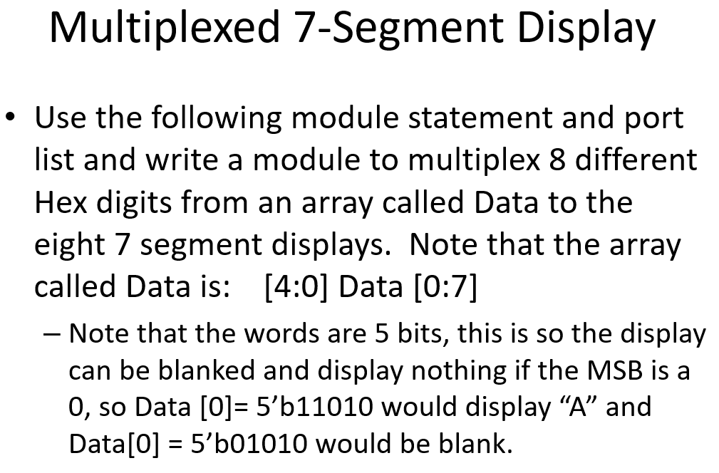 Solved Multiplexed 7-Segment Display • Use the following | Chegg.com