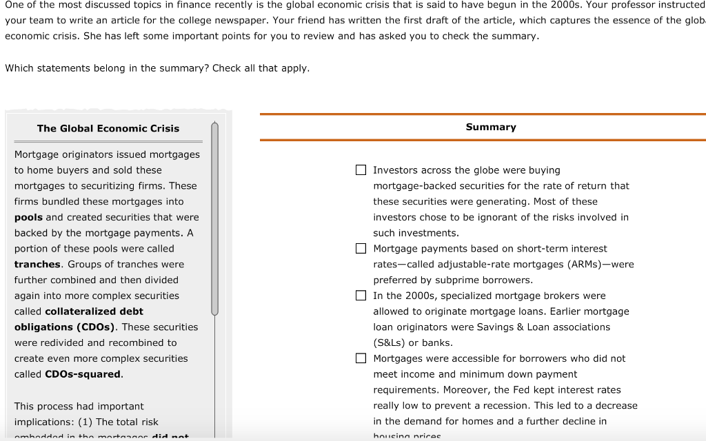 Solved One of the most discussed topics in finance recently | Chegg.com