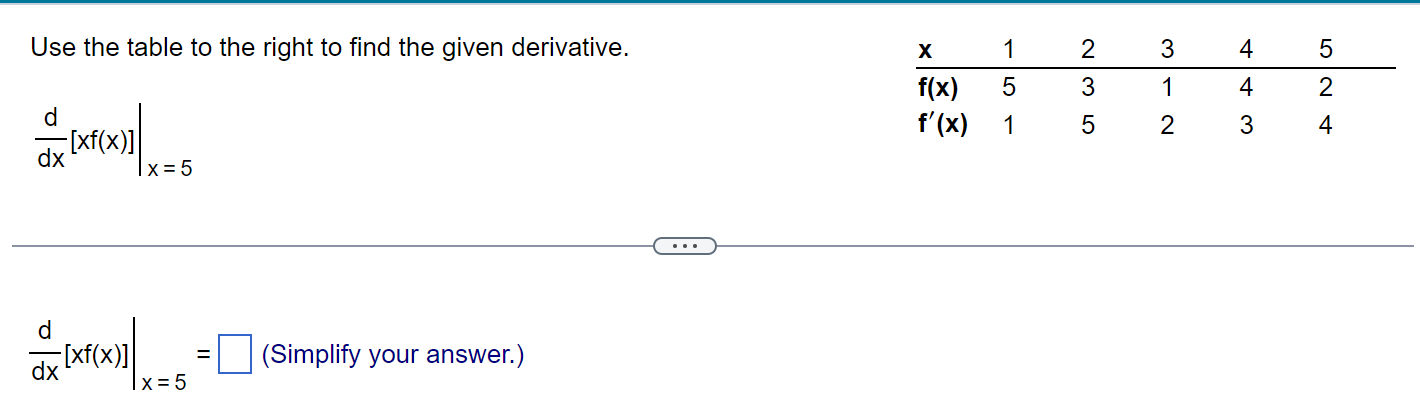 Solved Use the table to the right to find the given | Chegg.com