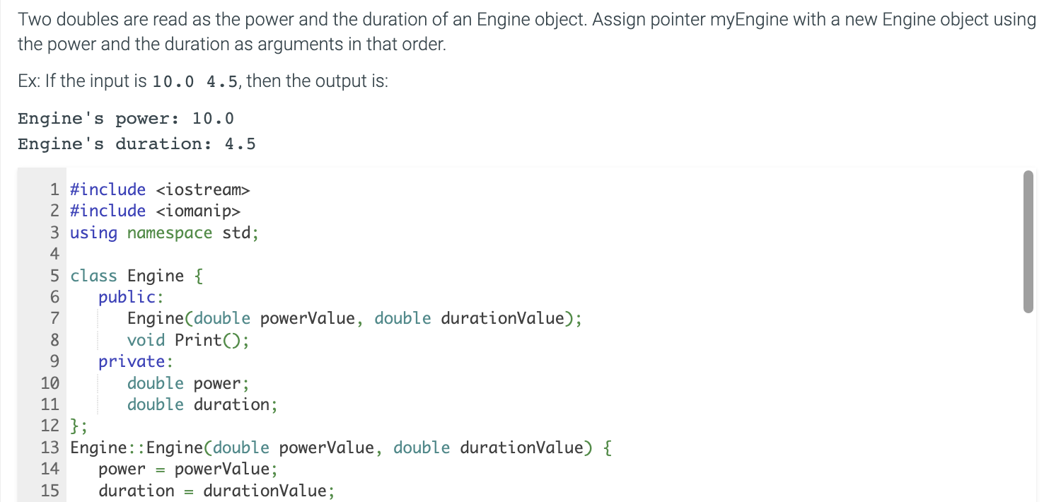 Solved Two doubles are read as the power and the duration of | Chegg.com