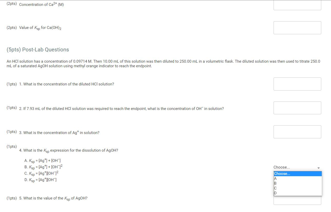 Solved Data And Lab Submission - Determination Of Solubility | Chegg.com