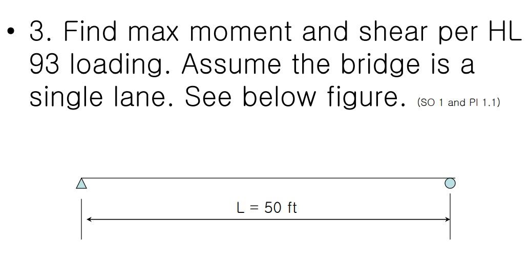Solved . 3. Find max moment and shear per HL 93 loading. | Chegg.com