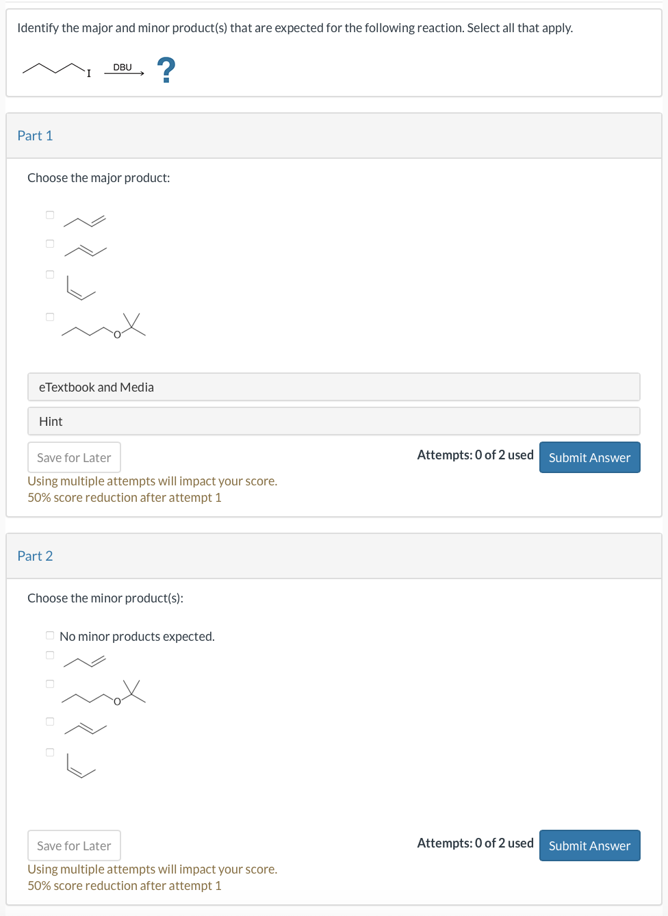 Solved Identify the major and minor product(s) ﻿that are | Chegg.com
