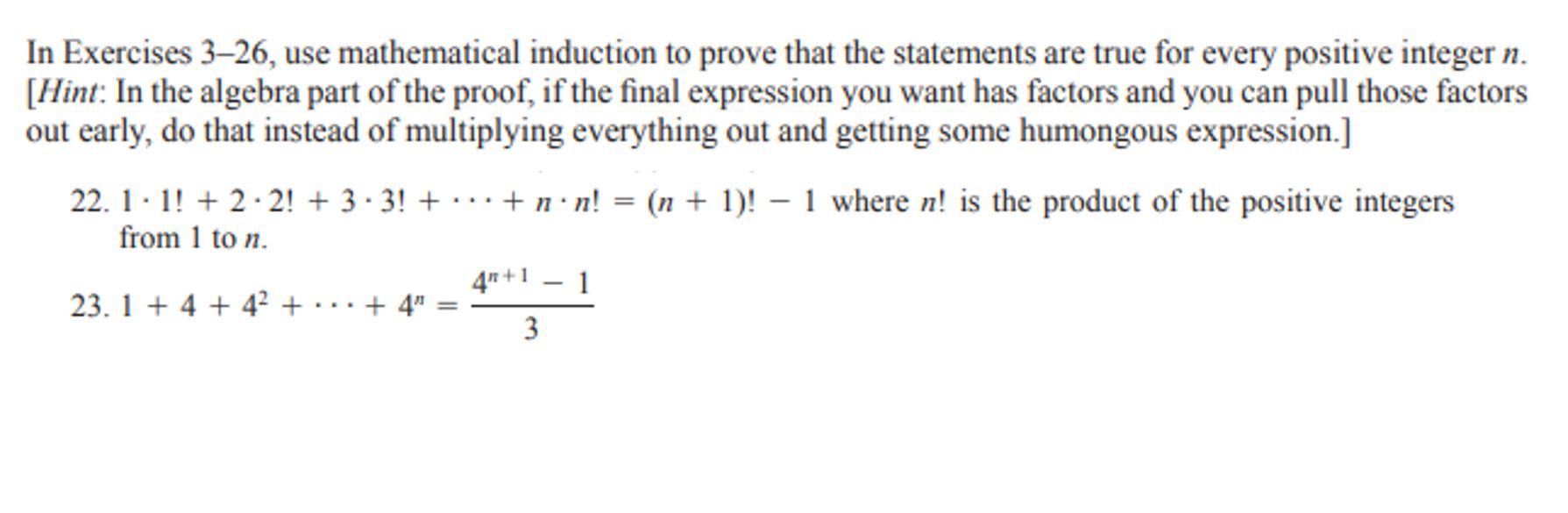 Solved In Exercises 3–26, use mathematical induction to | Chegg.com