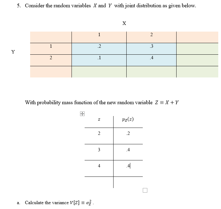 Solved D 5. Consider the random variables X and Y with joint | Chegg.com