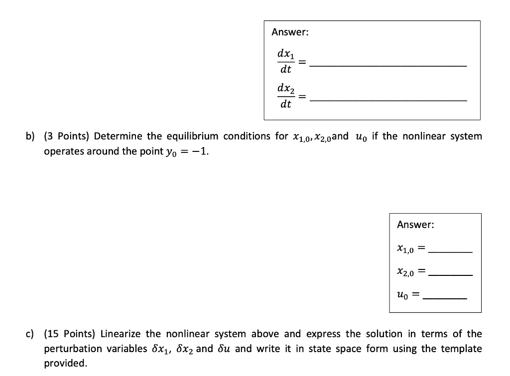 Solved Problem 4 (25 Points): Linearization Consider the | Chegg.com