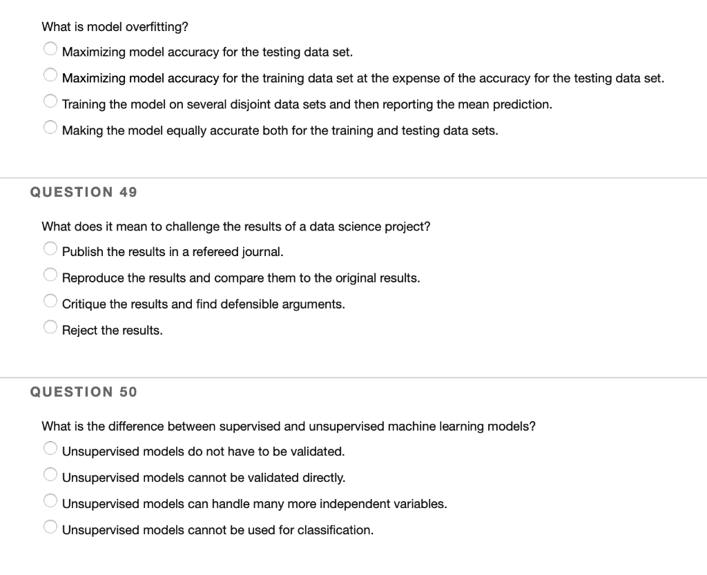 Solved What is model overfitting? Maximizing model accuracy | Chegg.com