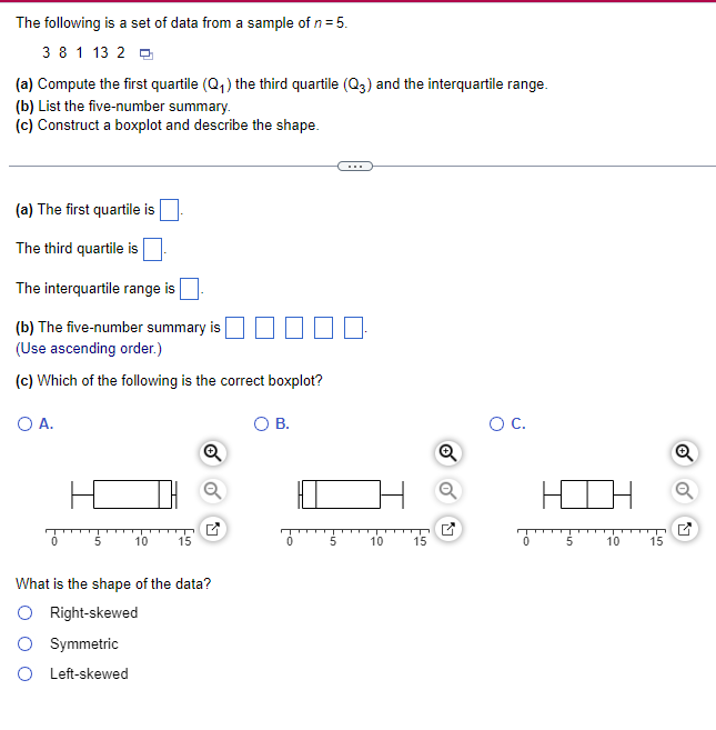 Solved The following is a set of data from a sample of n=5. | Chegg.com