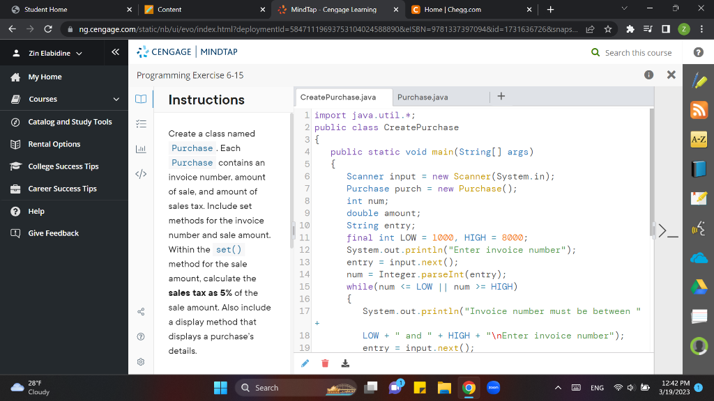 Solved Create a class named Purchase. Each Purchase contains | Chegg.com
