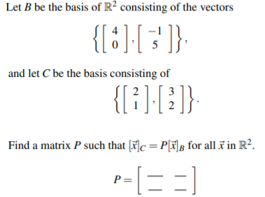 Solved Let B be the basis of R2 consisting of the vectors | Chegg.com