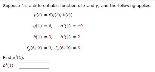 [Solved]: Suppose f is a differentiable function of x and