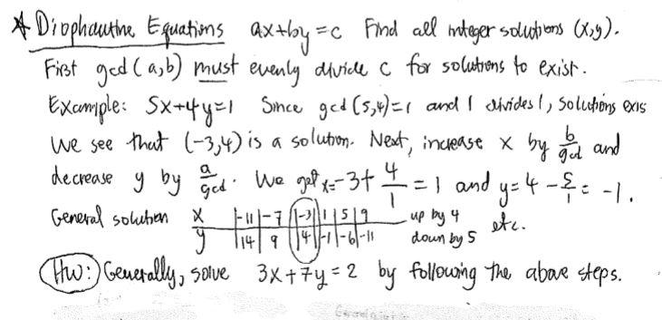 Solved *Diophauthe Equatims axbyc Find all integer solutions | Chegg.com