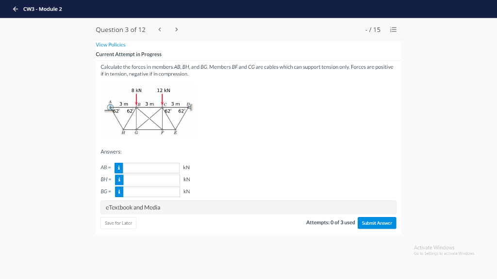 Solved + CW3 - Module 2 Question 3 of 12 - / 15 View | Chegg.com