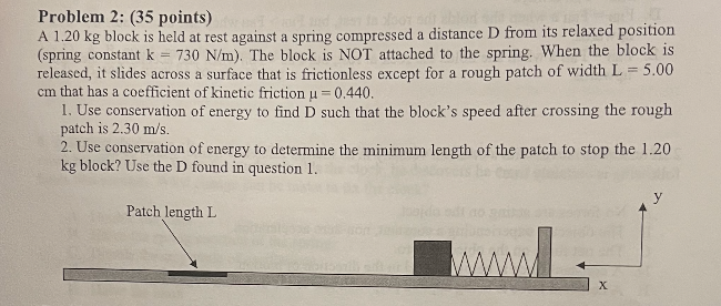Solved Problem 2: (35 points) A 1.20 kg block is held at | Chegg.com
