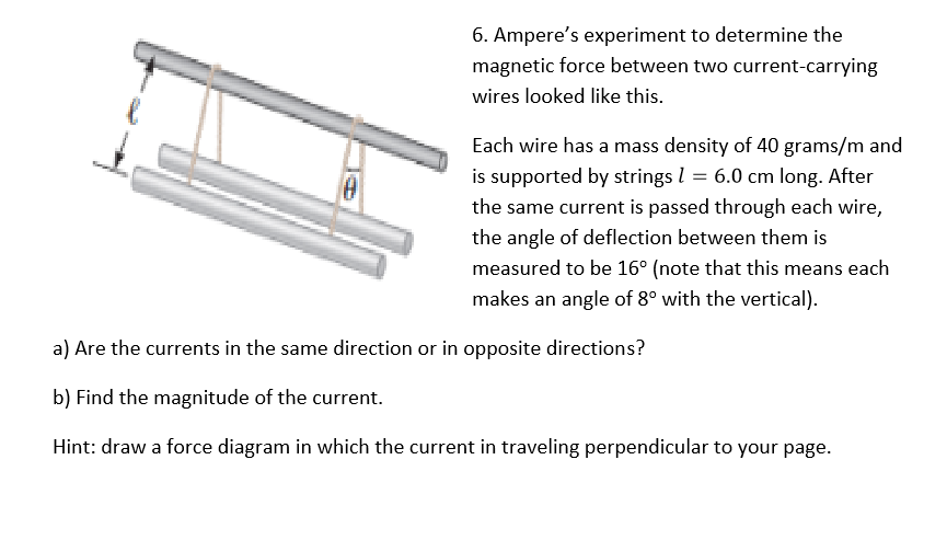 Solved 6. Ampere's experiment to determine the magnetic | Chegg.com
