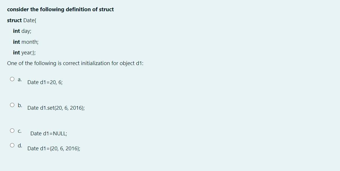 Solved consider the following definition of struct struct | Chegg.com