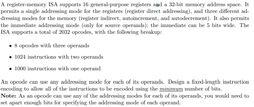 A register-memory ISA supports 16 general-purpose | Chegg.com