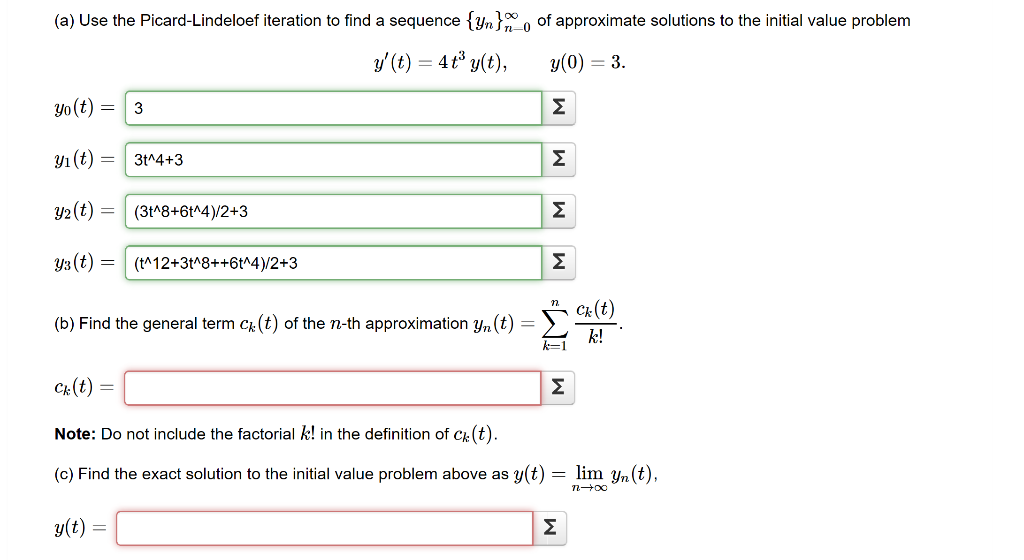Solved (a) Use the Picard-Lindeloef iteration to find a | Chegg.com