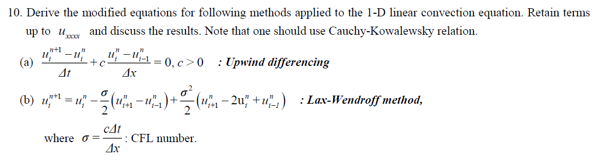 Solved Derive the modified equations for following methods | Chegg.com