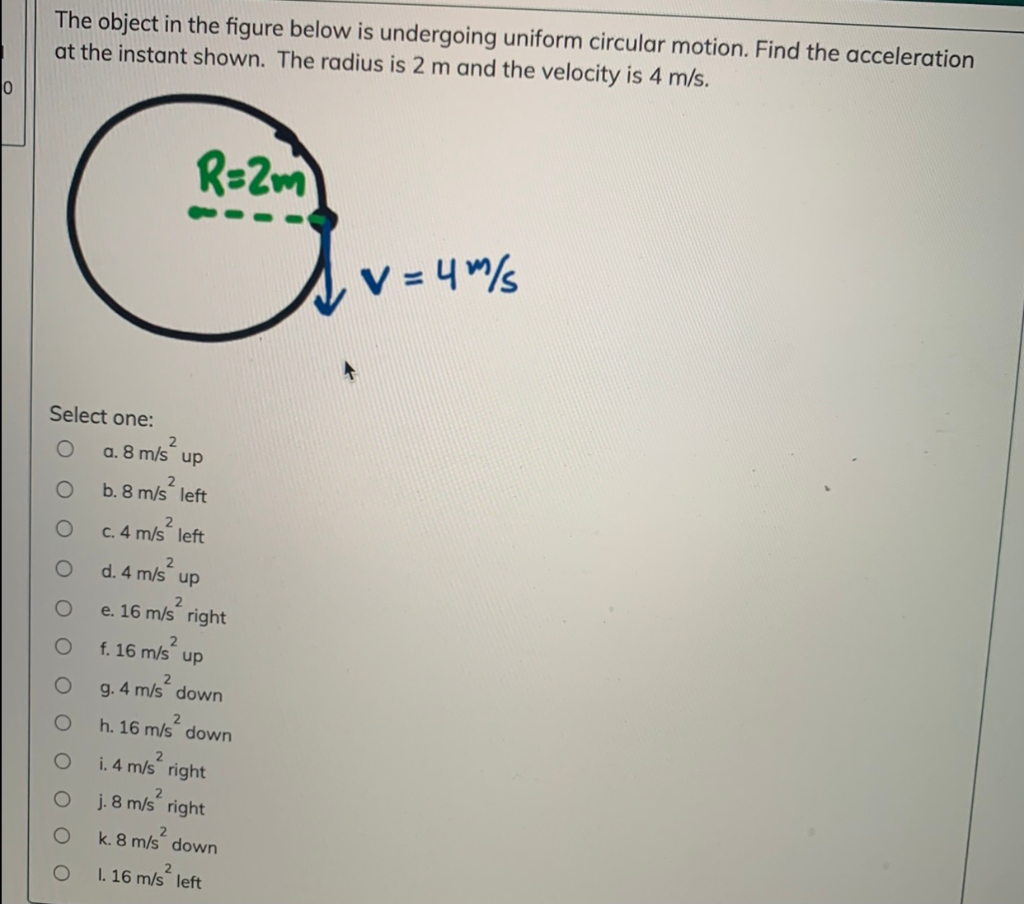 Solved The object in the figure below is undergoing uniform | Chegg.com