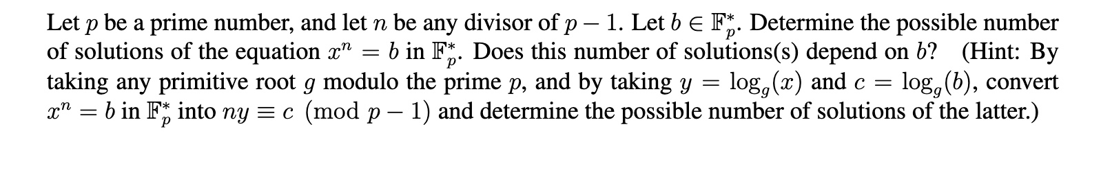 Solved Let p ﻿be a prime number, and let n ﻿be any divisor | Chegg.com