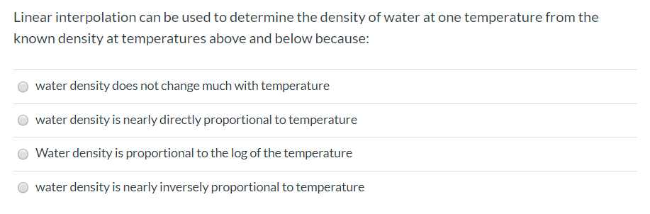 Solved Linear interpolation can be used to determine the | Chegg.com