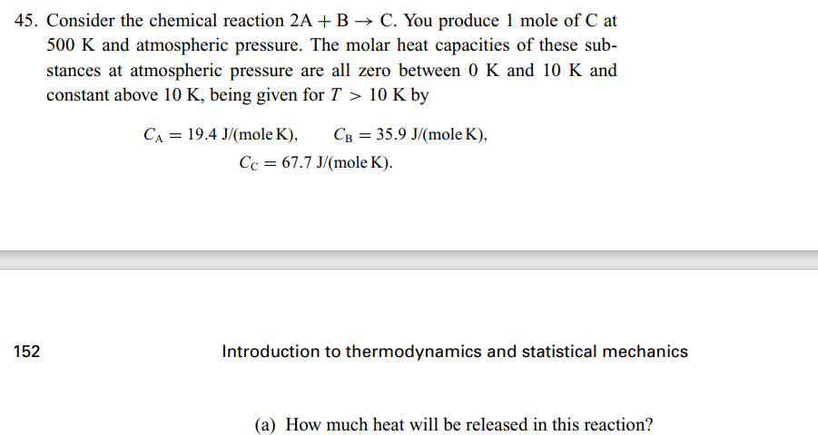 45. Consider the chemical reaction 2A + B → C. You | Chegg.com